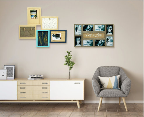 Creative Frame with Clips for 3 Photos Family Multi Photos Frames Collage Easy Quick Change Photo Collage Hang on Wall