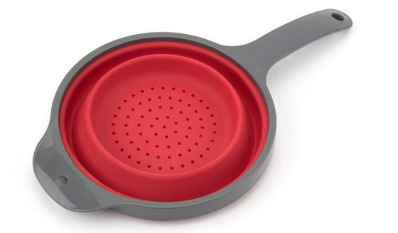Silicone foldaway fruit basket collapsable vegetable colander with handle