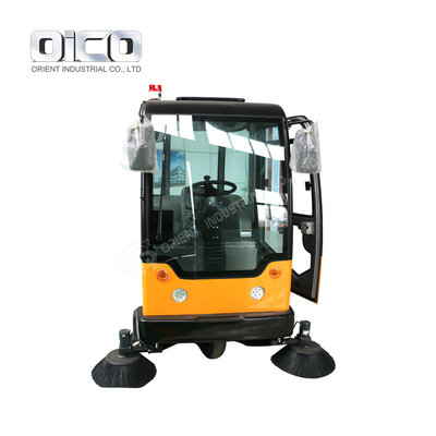 E800LC Electric All Closed Cabin Driving Type Road Sweeper Automatic Floor Cleaning Machine Ride On Sweeper