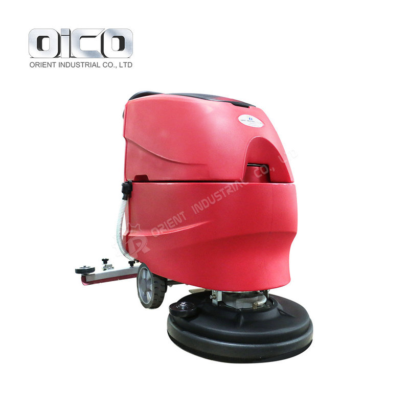 V5 Red Single Brush Battery Powered Mini Floor Tile Cleaning Machine, Electric Floor Scrubber Machine