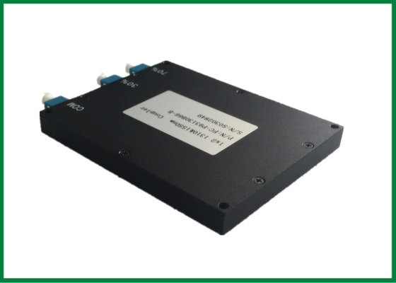 Fused Single Mode Fiber Optical Module , 1x2 1310nm 1550nm Black Metal Box Type
