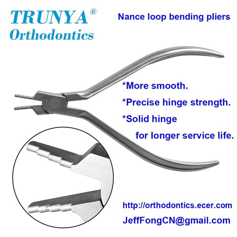 Dental instruments for orthodontics of Nance loop bending pliers from dental supply companies
