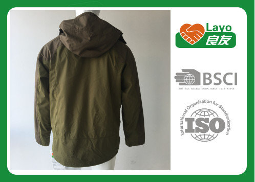 Olive Color Lightweight Breathable Rain Jacket For Hiking / Fishing / Hunting