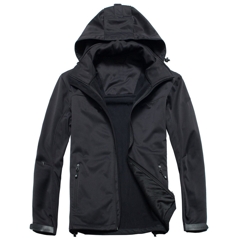 Collapsible Mens Hooded Fleece Jacket With Environmental Material