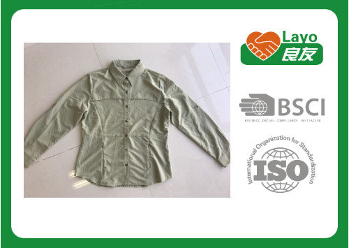 Soft Long Sleeve Quick Dry Fishing Shirt 100% Polyester ISO 9001 Approval