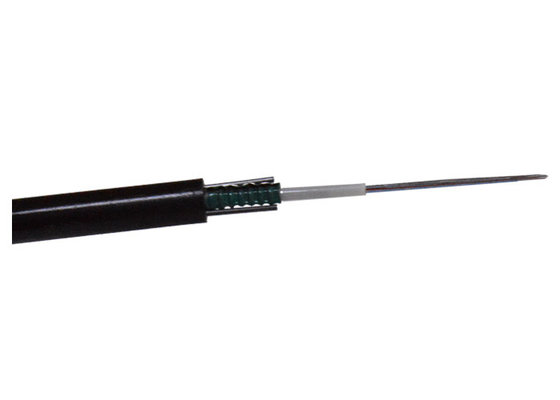 2 - 24 Cores Light Armored Outdoor Fiber Cable For Duct / Aerial PE / AT Material