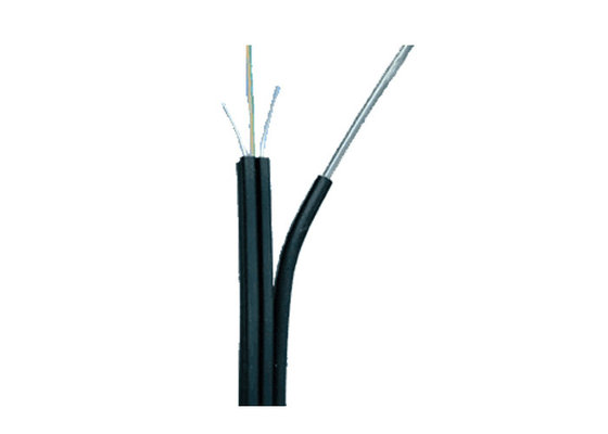 LSZH Jacket FTTH Fiber Optic Cable , Self Supporting Bow Type Fiber Drop Cable
