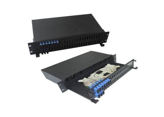 Drawer Type Fiber Optic Patch Panel , LC Simplex 96 Port Fiber Optic Panel