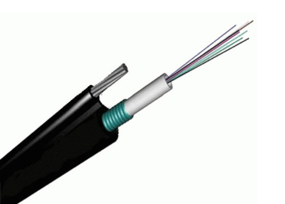 Network Single Mode Fiber Optic Cable , Steel Wire Supported Armored Fiber Cable