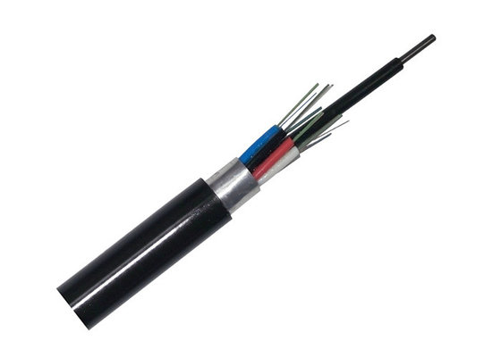 Polyethylene Jacket Outdoor Rated Fiber Optic Cable Single armored Single jacket Stranded Loose Tube