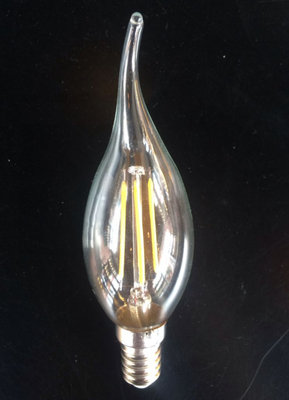 Residential LED E14 Bulb Filament Lamp 6W 520 Lumen Low Power Consumption
