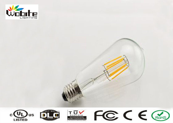 CE ROHS 6W LED Filament Lamp E27 Light Bulb 2800K / 6400K For Commercial Building