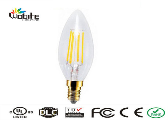 4W LED Filament Light / E14 LED Candle Bulb 35x95 mm CE ROHS SAA Approval