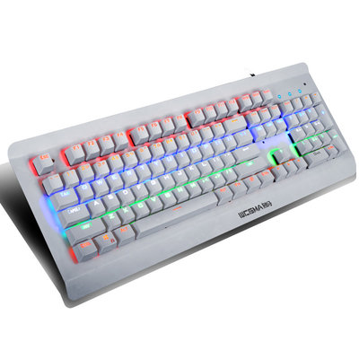 PC Waterproof Mechanical Keyboard Aluminum Alloy Structure 104 Keys Blue Switch