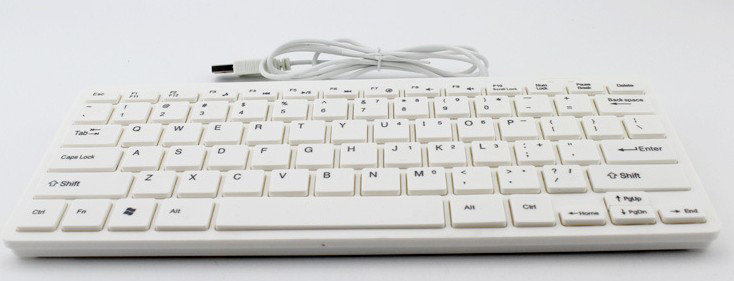 White Ultra Thin Wired USB Mini PC Keyboard for PC Apple Mac Laptop Notebooks