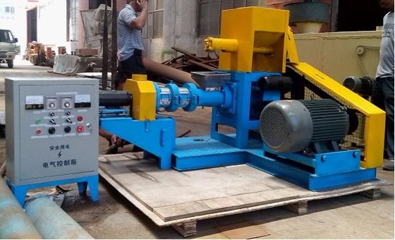 Double Screw Fish Feed Manufacturing Machine , Floating Fish Feed Puffing Machine