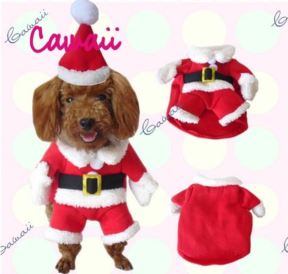 Red Christmas dog clothes , large dog christmas costumes XS S M