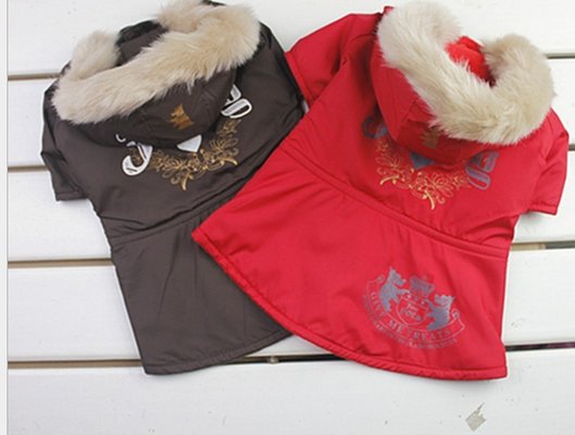 Eco-Friendly coffee Medium Dog Clothes for Cold winter Pet Products in M