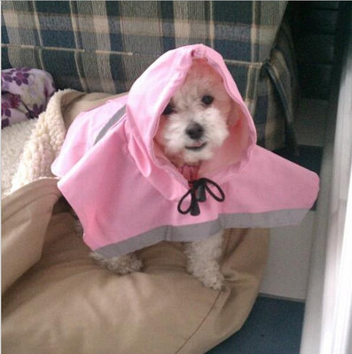 Pink Medium , XXL Dog raincoat with hood for small dogs Nylon dog coat
