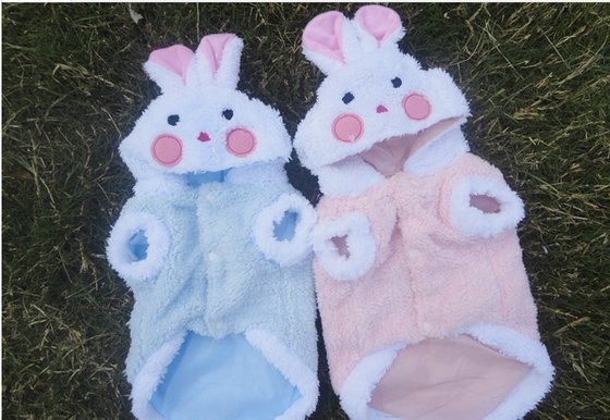 Pet Jumpsuits Light Blue / Pink color , Lovely Rabbit Style medium dog shih tzu clothes