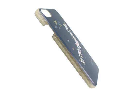Dark Blue Cell Phone Back Cover Japanese Map Pattern Precise Hole Position