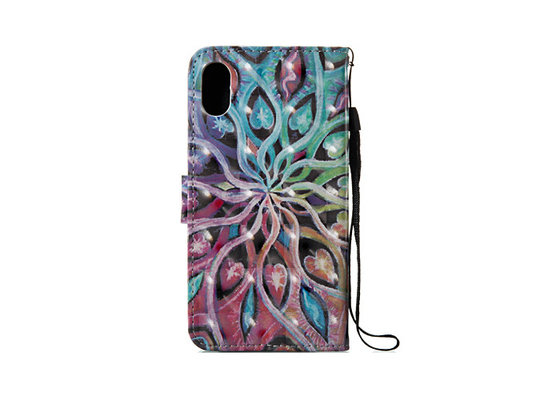 Three Card Pocket Pu Leather Phone Case For IPhone X Colorful Dust Proof