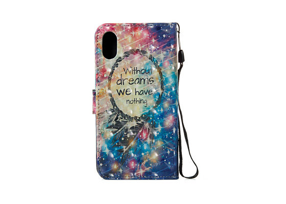 Rainbow Colors Pu Leather Phone Case Various Type With Inside Card Bags