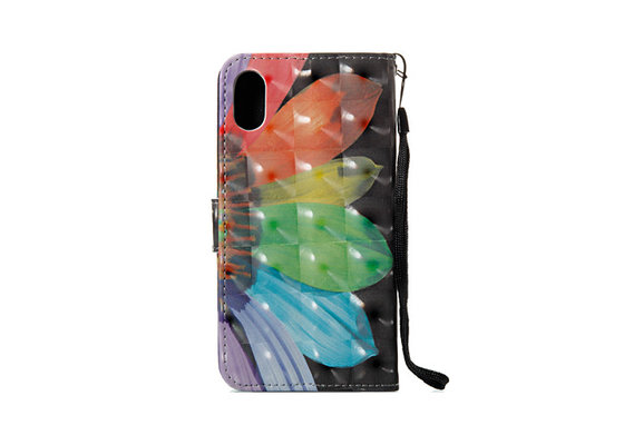 Wallet Type IPhone X Phone Case Colorful Scratch Resistance Easy Installation