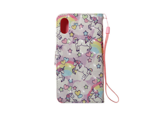 Romantic Unicorn IPhone X Phone Case Containing Cards Good Flexibility
