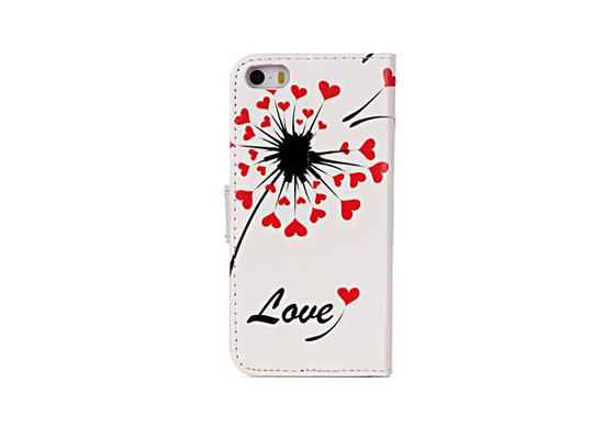 Pink Hearts Dandelion Phone Case , Iphone 6s Waterproof Cell Phone Case