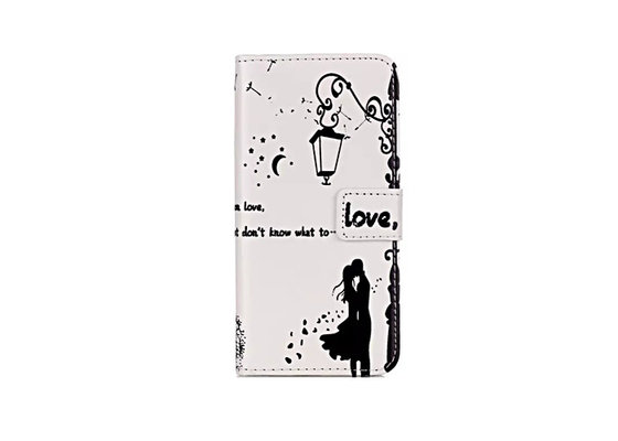 Black / White Pu Apple Cell Phone Cases Simple Style SGS Certification