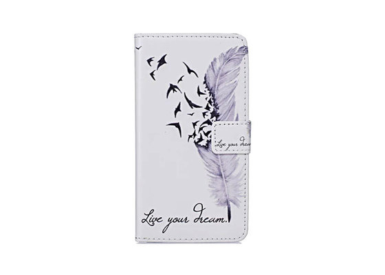 Multi Functions Iphone 6s Phone Case Good Looking Plume And Birds Pattern