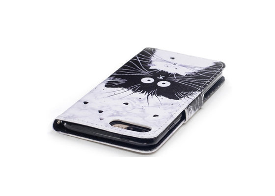 Card Pocket IPhone 8 Plus Phone Case Flip Open Chinchilla Lanigera Molina Pattern