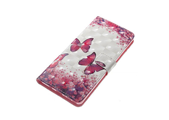 Butterfly Couple Pink Samsung Note 8 Flip Case Waterproof With Loop