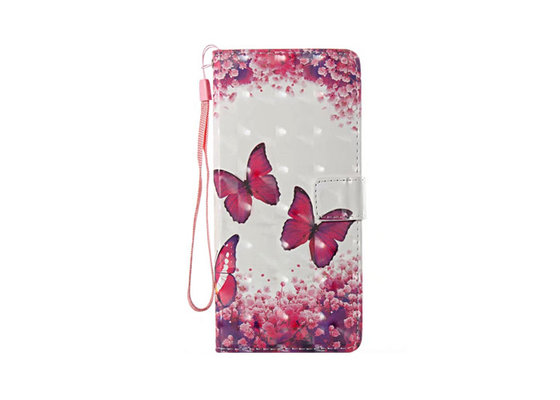 Butterfly Couple Pink Samsung Note 8 Flip Case Waterproof With Loop