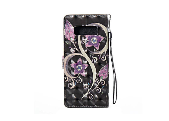 Purple Flowers Samsung Galaxy Note Case , Galaxy Note 8 Phone Case Smooth Surface