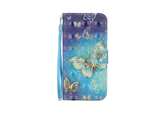 Golden Butterfly Custom Phone Case Covers , Tpu Custom Leather Phone Case