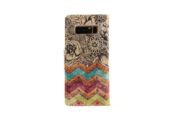 Tpu Leather Phone Case With Card Holder , Ethnic Flavor Leather Flip Cell Phone Cases