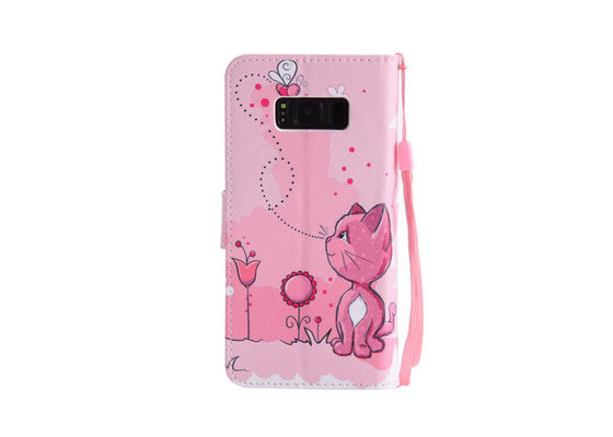 Samsung Galaxy 8 Custom Made Phone Cases Lovely Kitty Waterproof Pink Color