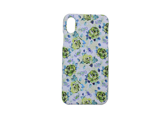 Protective IPhone X Pc Phone Case Green Flower Pattern Scratch Resistant