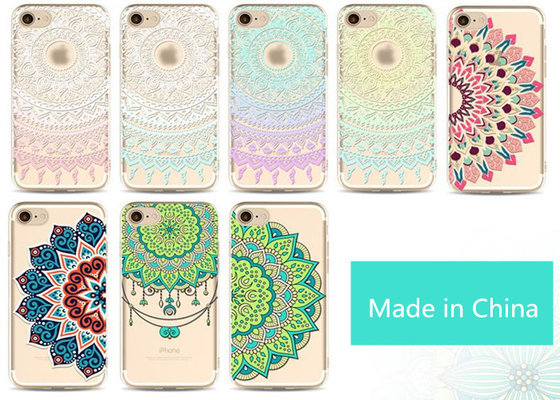 Flower Decorated Custom Made Phone Cases / Tpu iPhone protective cover