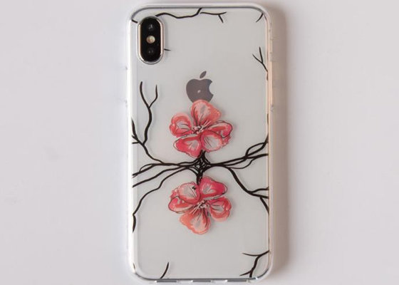 Uv Printing Flower Design iPhone X Phone Case / Tpu Slim Mobile Skin Cover