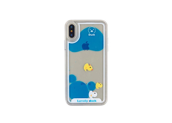 Summer Design Custom Made Phone Cases Cute Duck With Quick-sand For Iphone X