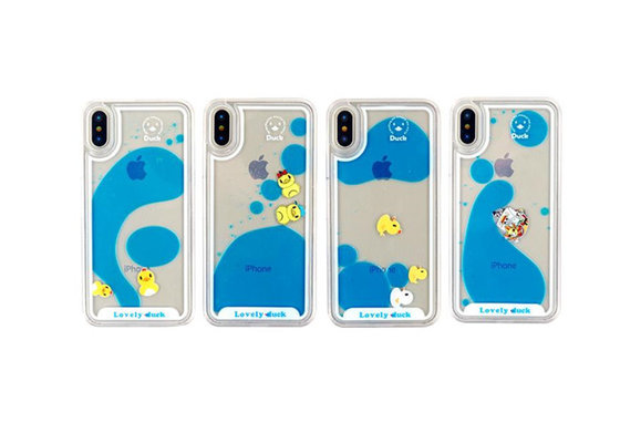 Summer Design Custom Made Phone Cases Cute Duck With Quick-sand For Iphone X