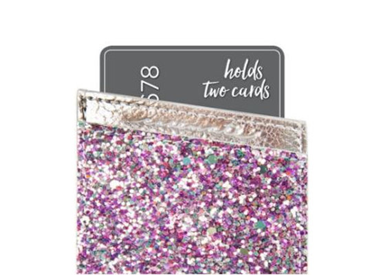 OEM Mobile Phone Accessories PU Sequin Customize Credit Card Holder