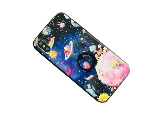 Iphone TPU / PC Cell Phone Back Cover With UV Printing Design Scratch Resistance