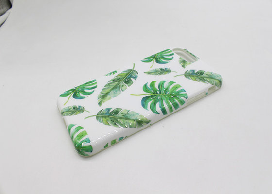 Green Leaf Decoration IMD With TPU Apple Cell Phone Cases For Smartphone