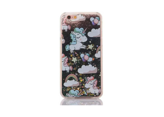 3D Unicorn Liquid Glitter PC Phone Case For iPhone 5 / 5S / 6 / 6S / 7 / 7 Plus