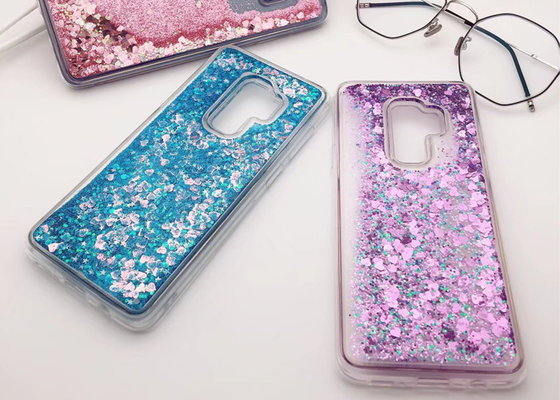 Glitter Powder TPU Samsung Galaxy Cell Phone Cases , Pink Galaxy S8 / S8 PLUS Case