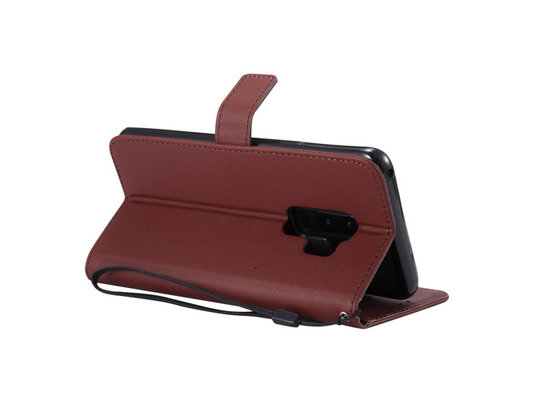 Pink Blue Comfortable Leather Card Holder Kickstand Protective Folio Flip Phone Cover